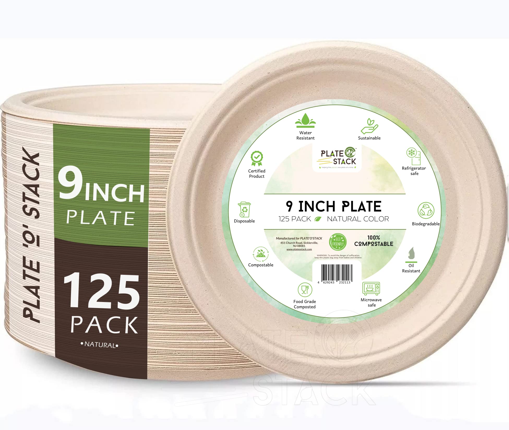Mua 100% Compostable Disposable Paper Plates [125-Pack] - (PFAS-Free ...