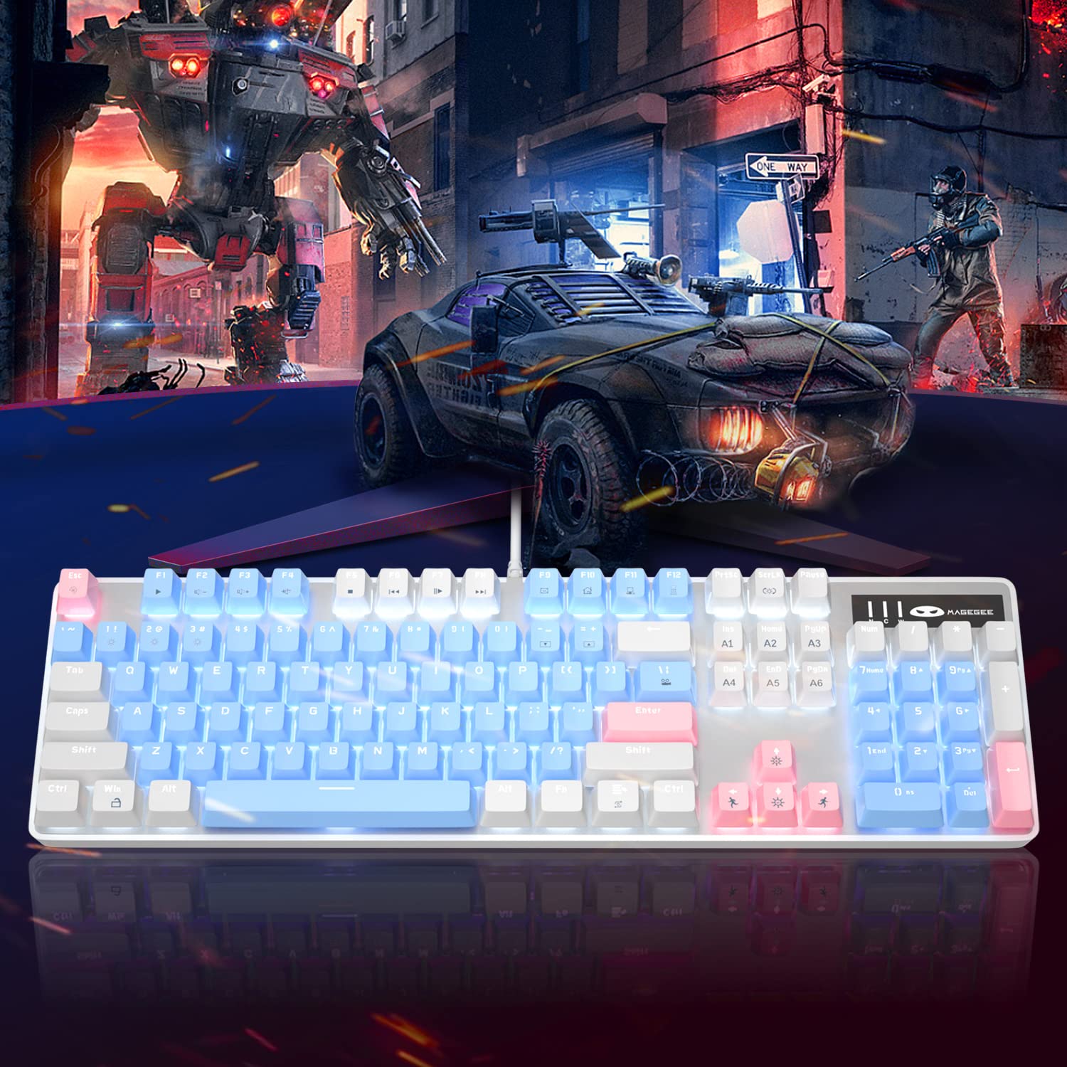 Mua MageGee Mechanical Gaming Keyboard, 104 Keys White Backlit ...