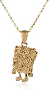 Amazon.com: Spongebob Gold Over Sterling Silver Spongebob Pendant ...