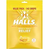 Amazon.com: HALLS Relief Honey Lemon Sugar Free Cough Drops, Value Pack, 180 Drops