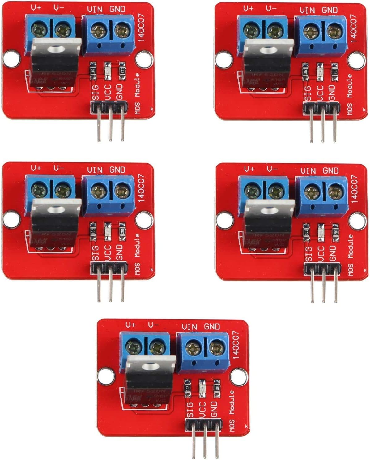HALJIA 5PCS IRF520 MOS FET MOSFET Driver Module – BigaMart