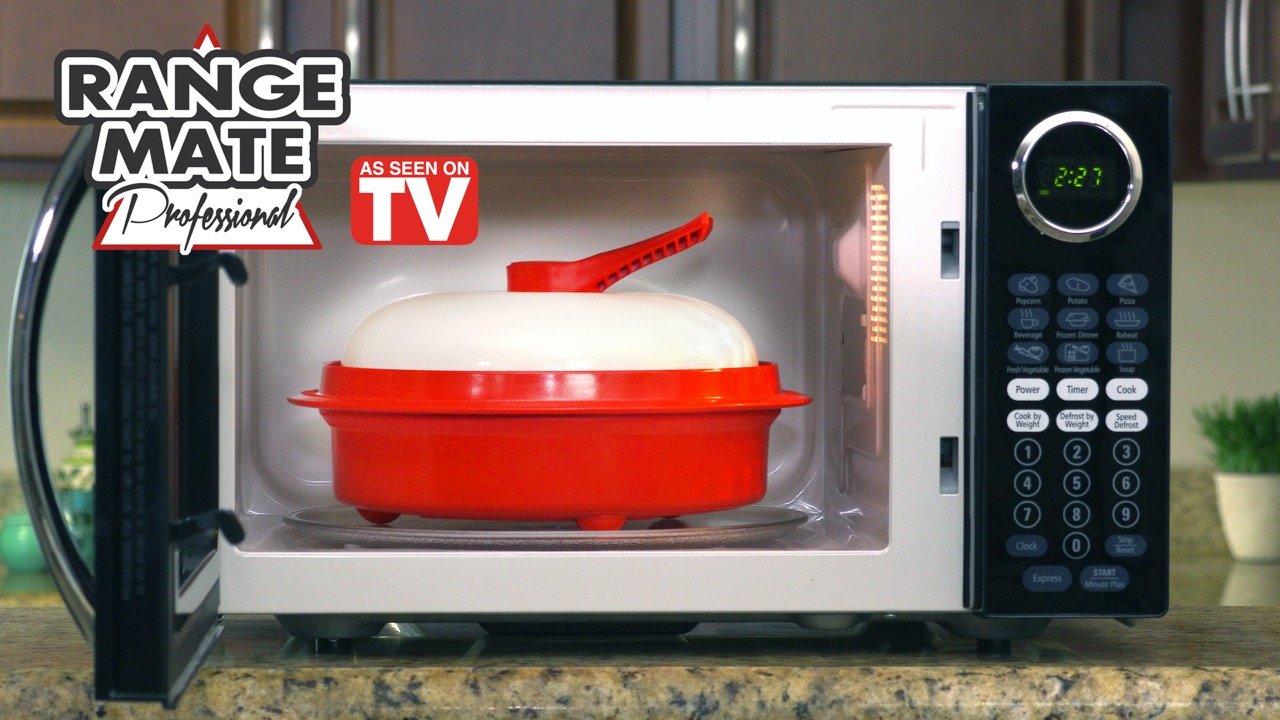 Range Mate Pro Deluxe Nonstick Microwave 5-in-1 Grill Pot/Pan Cookware ...