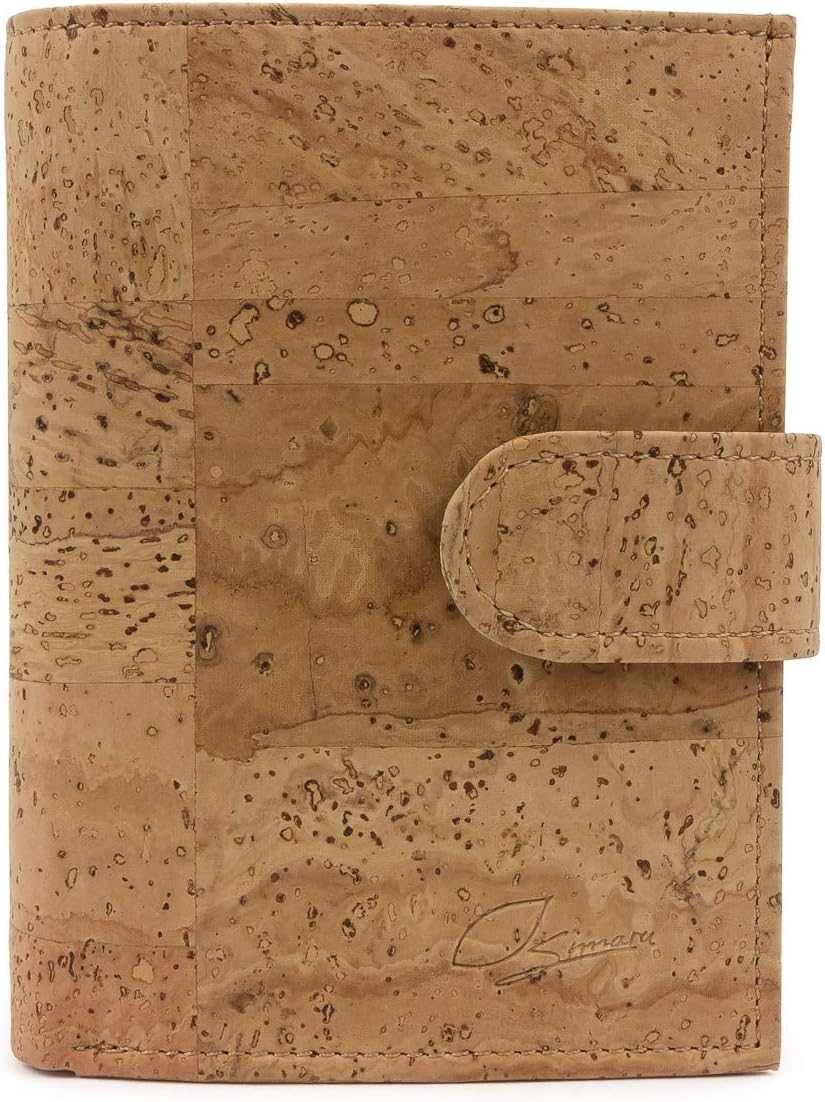 Small Cork Wallet with Zip and Coin Pouch – Vegan Cork Slim Wallet with ...