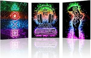 Amazon.com: 3 Pieces Neon Gaming Posters for Wall Decor, 11"x14" Neon ...