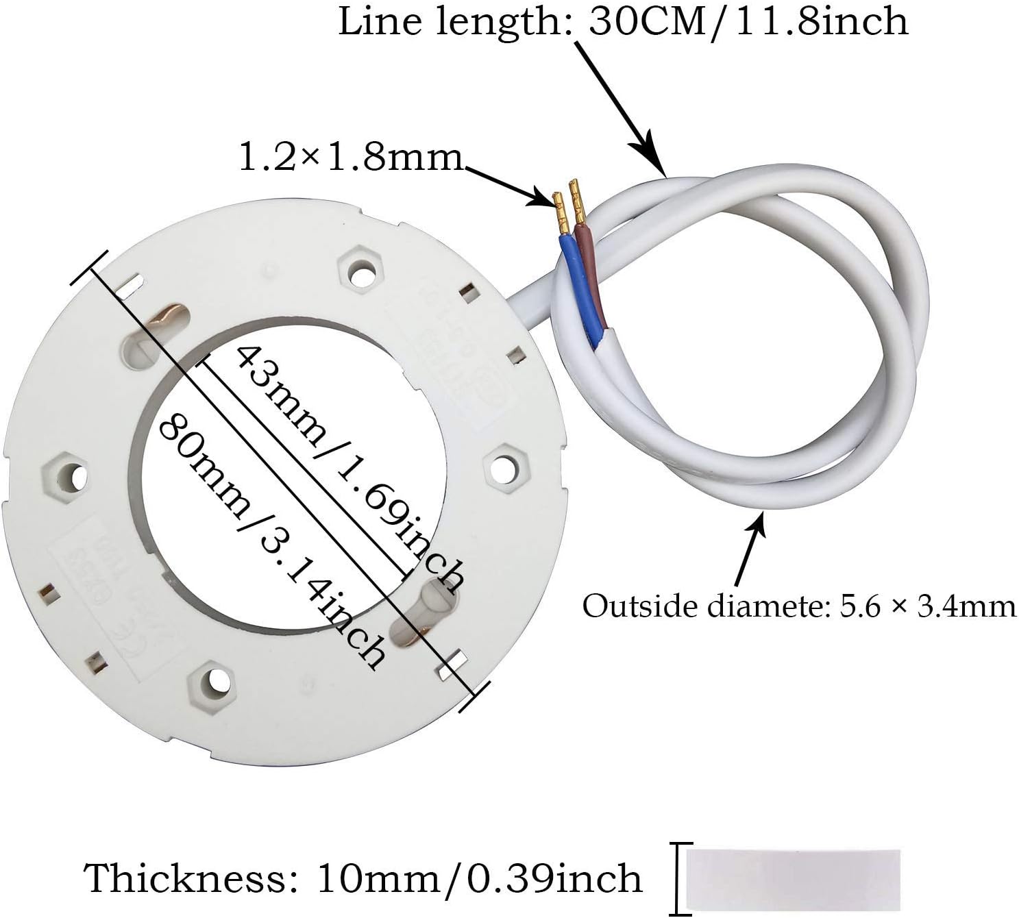 [2 Pack] GX53 Base Lamp Holder Connector Surface Fitting Socket for LED ...
