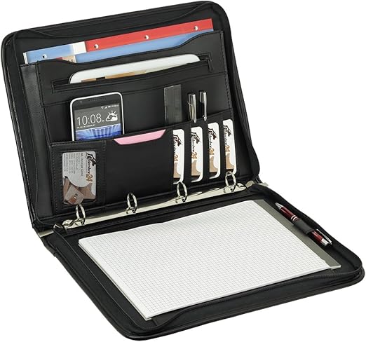 Writing Case with Handle, A4 Document Folder, Imitation Leather: Amazon ...