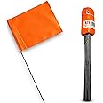 Amazon.com: Fluorescent Orange Marking Flags Yard Flags - 4x5-Inch ...