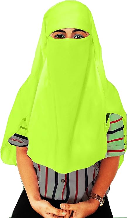 Muslim Women's multi colored Niqab 1/2/3 layer Formal Wear Georgette ...