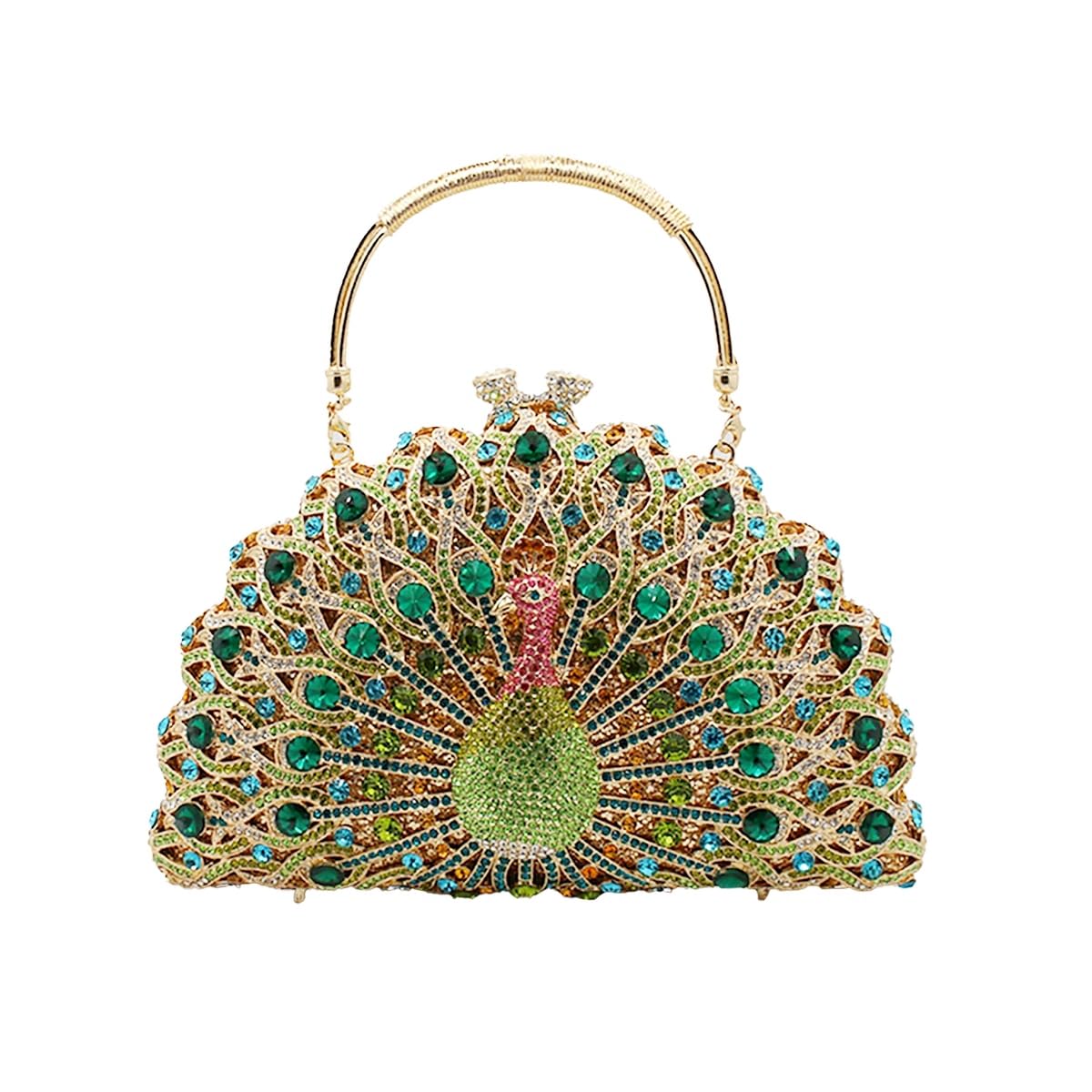 PENGZHI Women Peacock Crystal Clutch Purse Sparkling Rhinestone Handbag ...