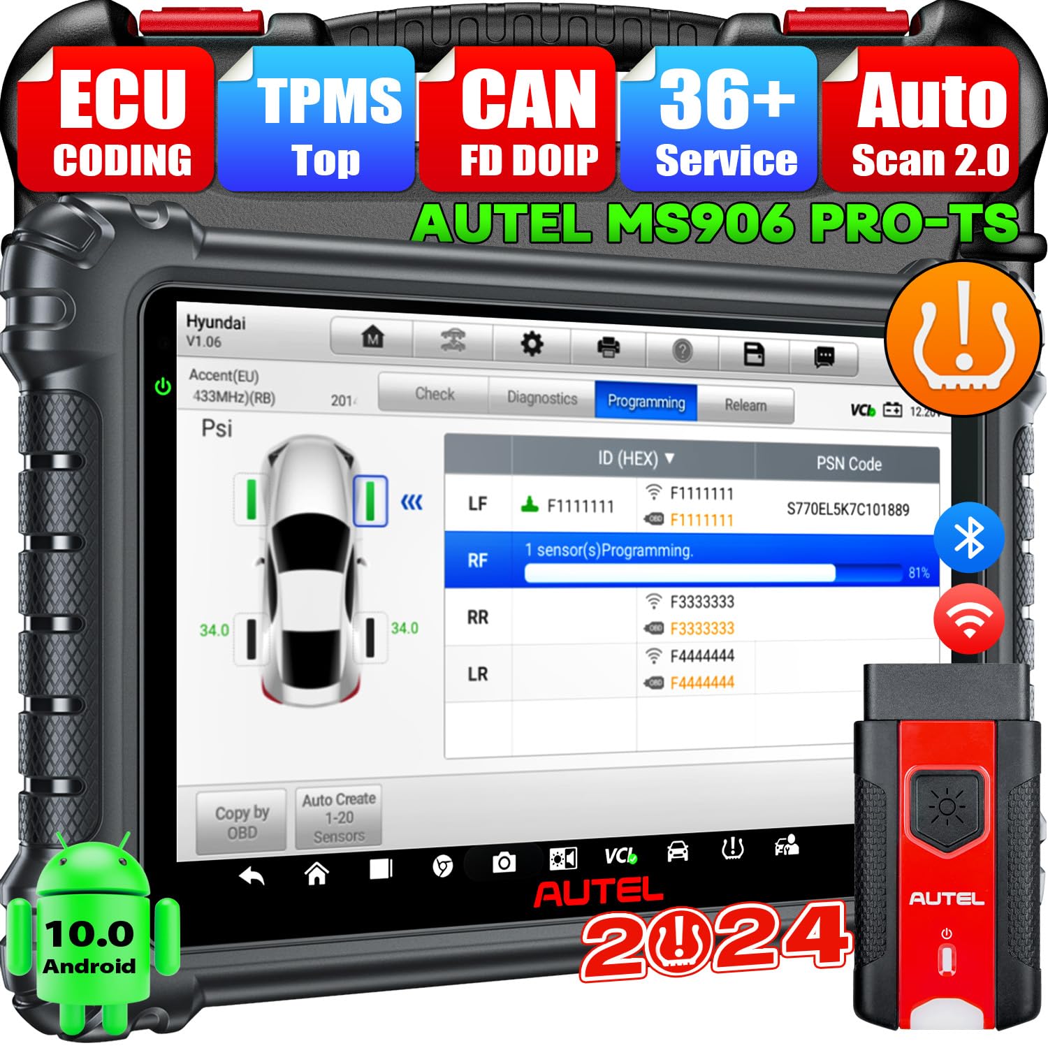 Mua MaxiSYS MS906 PRO-TS, 2024 Up of MS906 Pro MP900TS MP900BT MS906TS MS906BT, Top TPMS ...