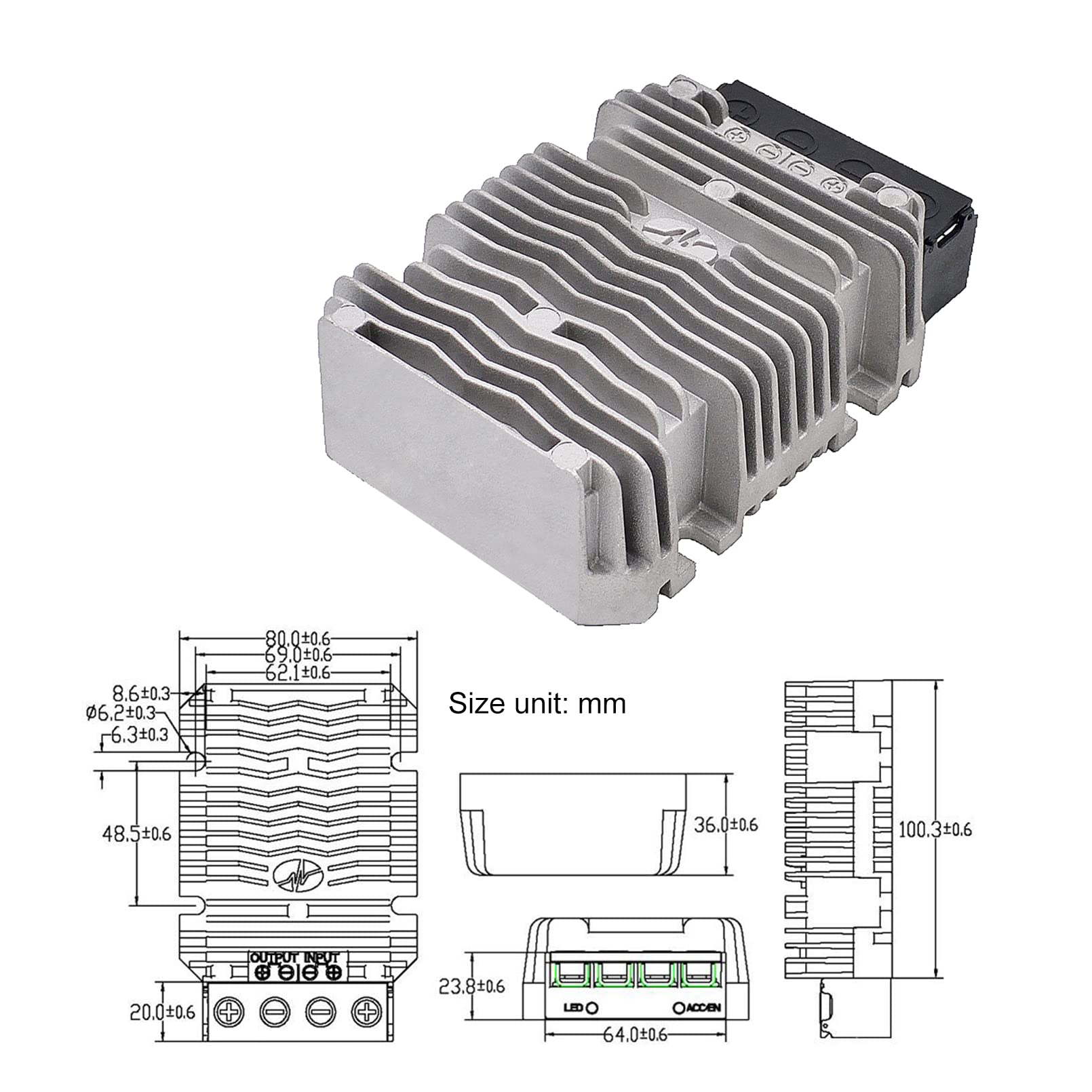 Mua 24V to 12V 60A 720W Step-Down Transformer DC to DC Buck Converter ...