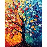 Amazon.com: TOCARE Tree of Life Paint by Numbers Kit for Adults Canvas, Acrylic Adult Paint by ...