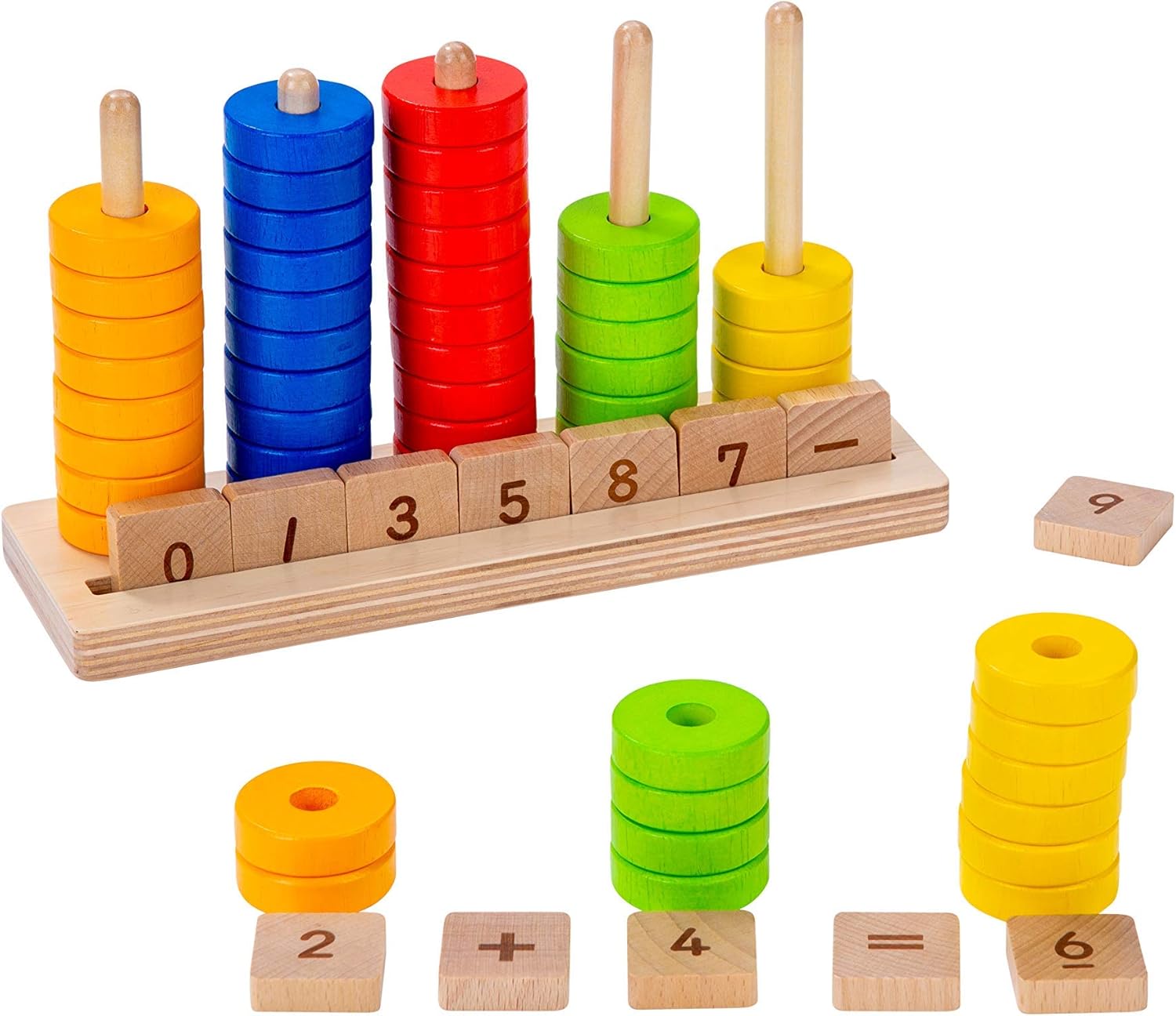 Engelhart Colorful wooden vertical abacus fun math learning for ...