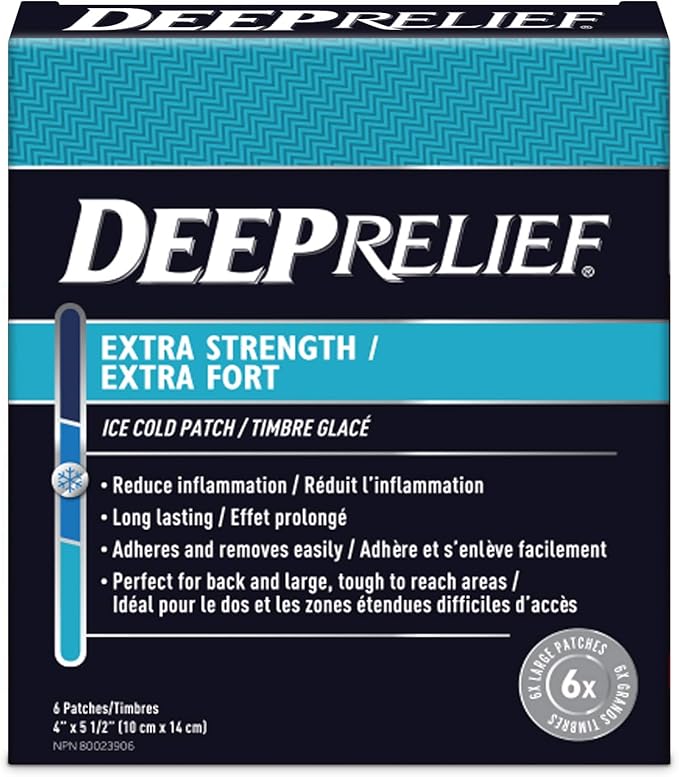 Deep Relief Extra Strength Ice Cold Pain Relief Patch, Reduces ...