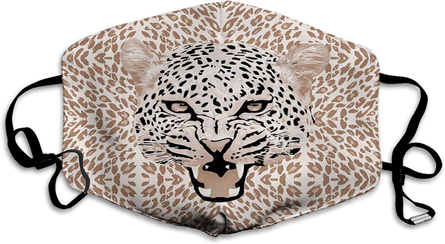 Roaring Leopard Portrait with Rosettes Wild African Animal Face Mask ...