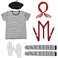 Amazon.com: mifengda Woman Mime Costume Halloween Adult Men French Mime ...