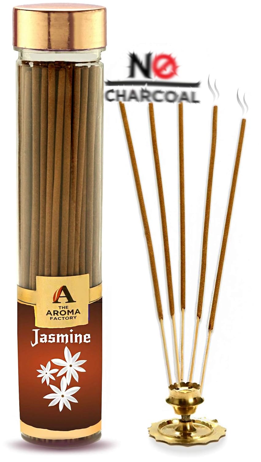 The Aroma Factory Jasmine Masala Incense Sticks (0% Charcoal) Agarbatti ...