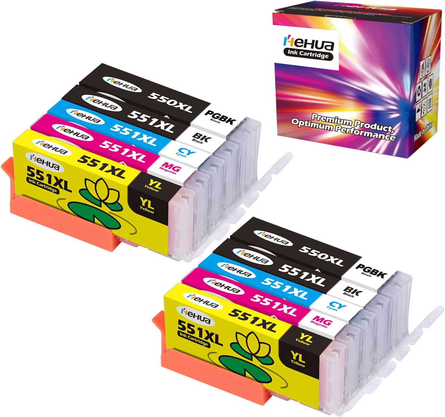 Hehua 10-Pack Compatible Canon 551 ink cartridges Replacement for PGI ...