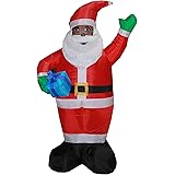 Amazon.com: Black Santa Inflatable 7 Feet Tall, African American Santa ...