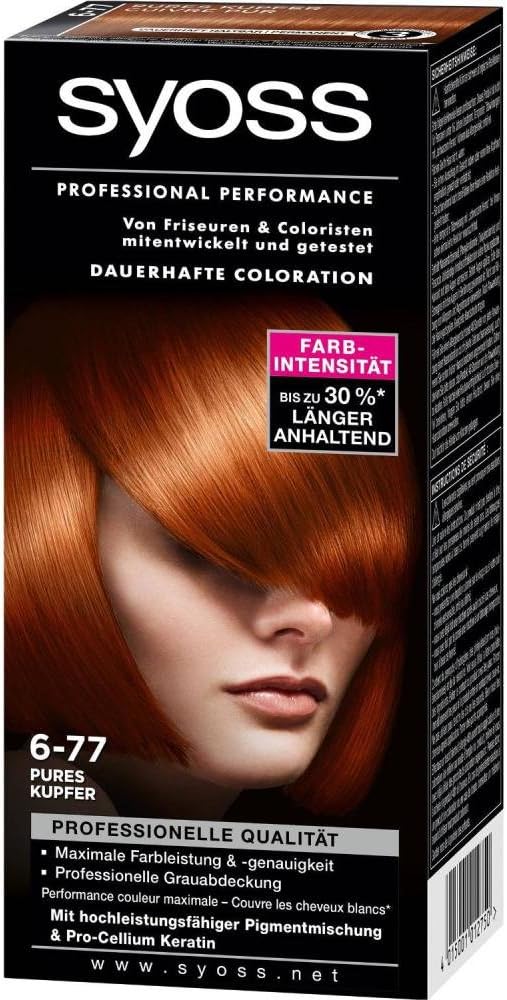Syoss Professional Performance Coloration / 6-77 / Pure Copper: Amazon ...