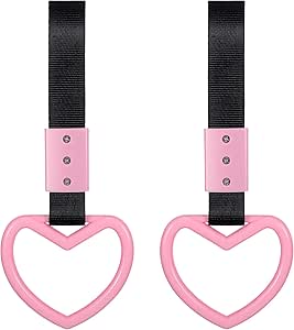 Amazon.com: 2 Pieces Rings Heart shaped Car Handle Straps Drift Charm ...