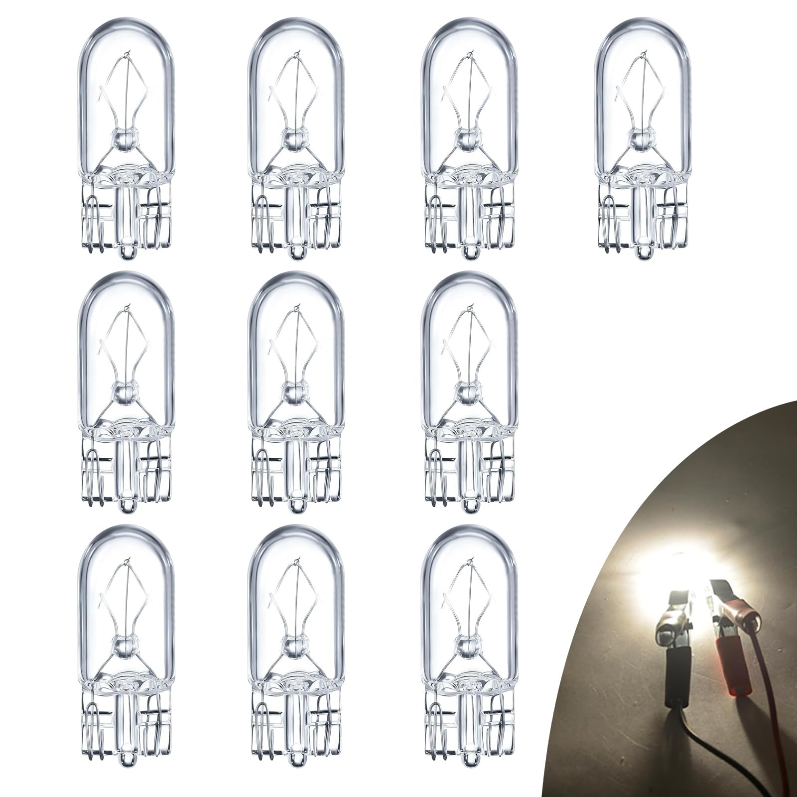 Mua 10 PCS Flat Foot T10 Car Small Light,168 192 12V 5W Low Power High Transmittance Quartz ...