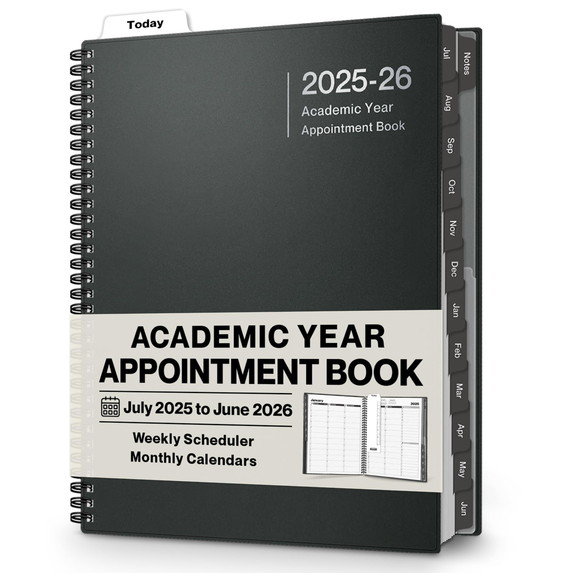 Dunwell Daily Planner 2025-2026, 8.5x11 Appointment Book, 15-Min Hourly ...