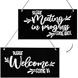 Amazon.com: Prim and Proper Decor Two Sided: in a Meeting Please Do Not ...