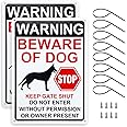 Amazon.com : 2 Pack Beware of Dog Signs Guard Dog Warning Signs for ...