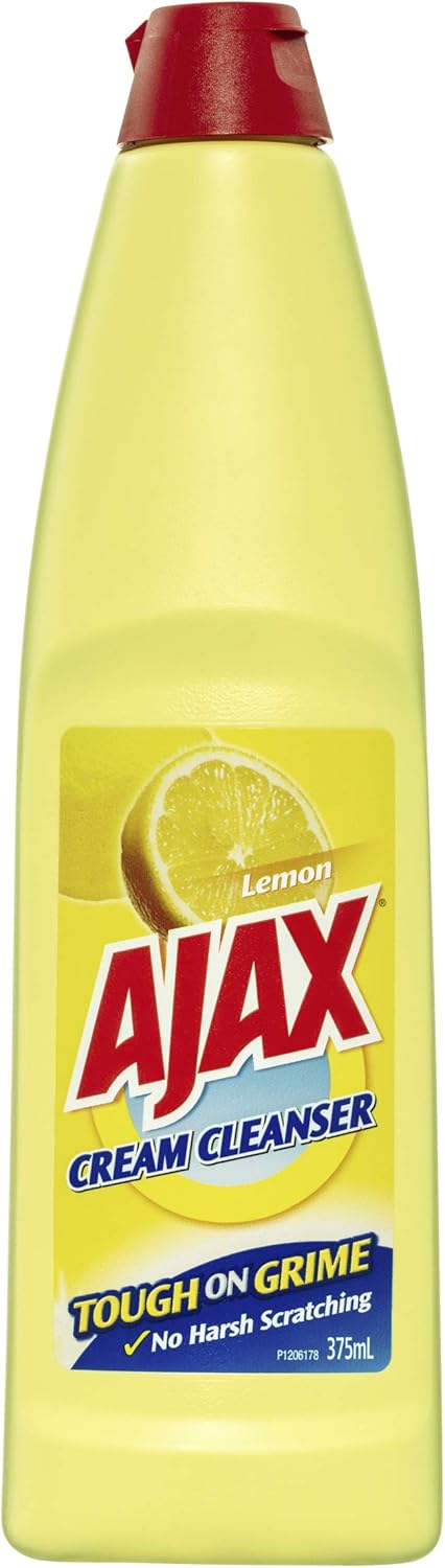 Ajax Cream Cleanser Kitchen and Bathroom Cleaner Lemon, 375mL: Amazon ...