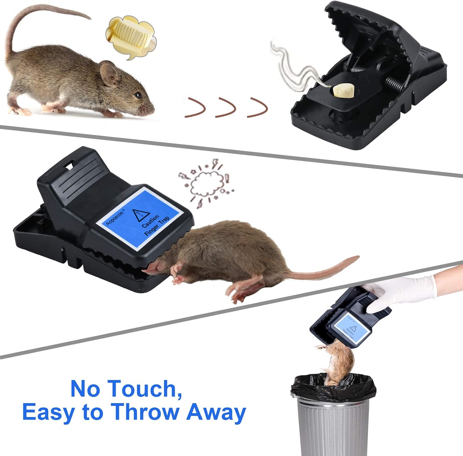 Aopaeoie Rat Trap Reusable, Extra Large Heavy Duty Control Rat Traps ...