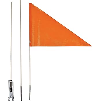 Amazon.com : 10 Ft Solid Orange Pennant Safety Flag with 2 Piece White ...