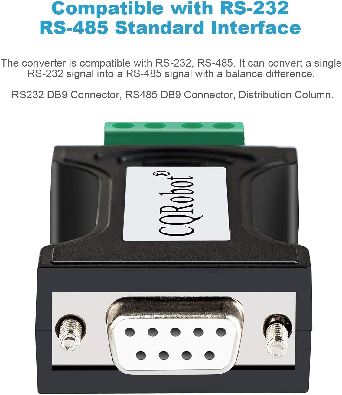 Serial Port Converter/Adapter RS232 to RS485, Port-Powered, Baud Rate: 300bps – 115.2kbps, With ...