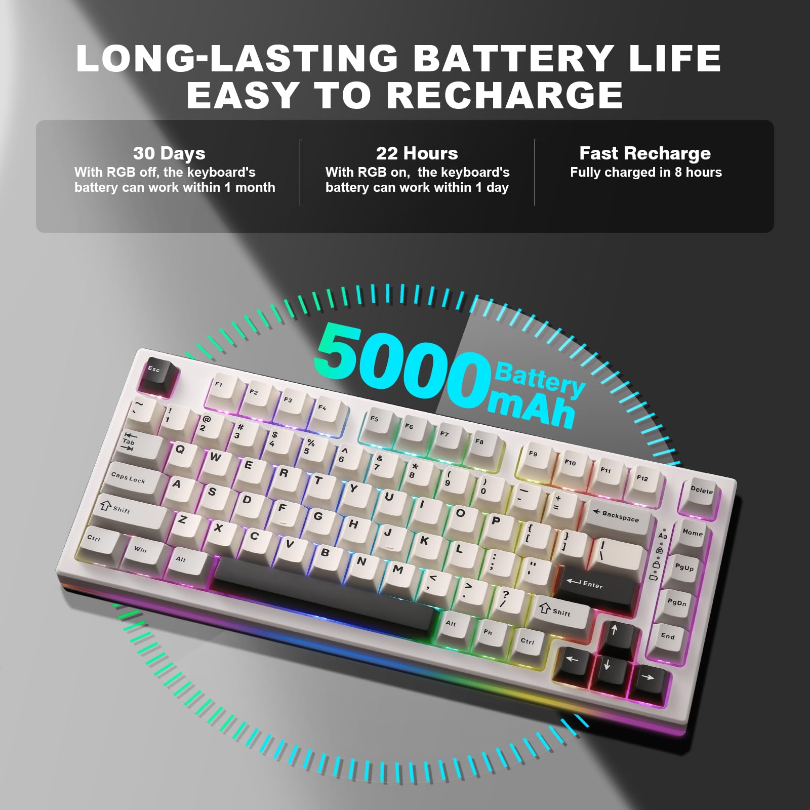 Mua YUNZII YZ75 75% Hot Swappable Wireless Gaming Mechanical Keyboard ...
