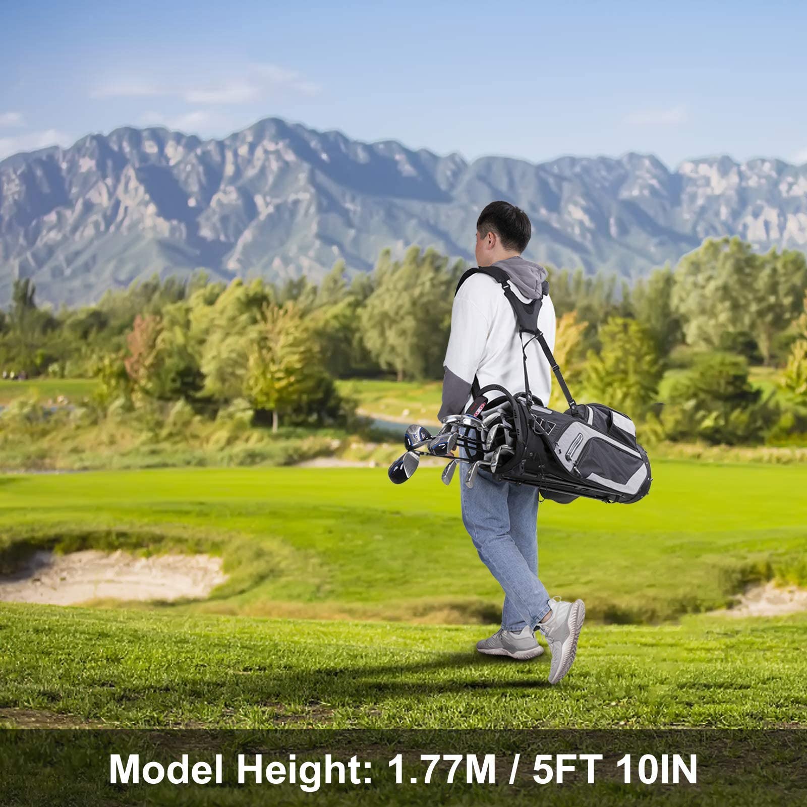 Mua Golf Stand Bag 14 Way Top Dividers Ergonomic with Stand 8 Pockets ...