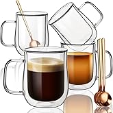 Amazon.com: Martina Online Double Walled Glass Coffee Mugs - Insulated ...