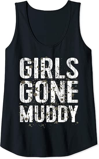 Amazon.com: Womens Mud Run Shirt Marathon Runner Gift Girls Gone Muddy ...