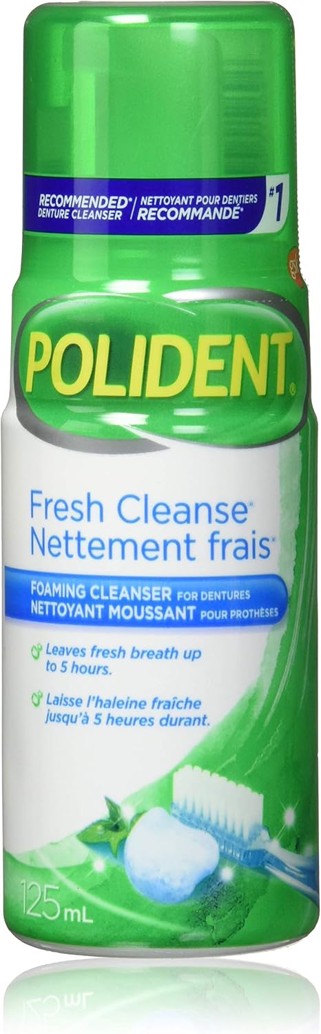 Polident Fresh Cleanse Denture Cleaner Foam, 125ml: Amazon.ca: Beauty