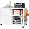 Amazon.com: NODHM Mobile Filing Cabinet with Lock,Metal Lateral File ...