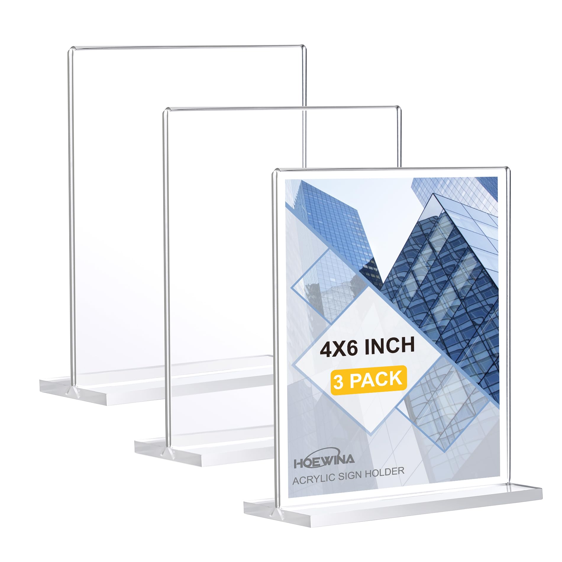 Mua Acrylic Sign Stand 4 x 6 Inch 3 Pack - Clear Display Stands for ...