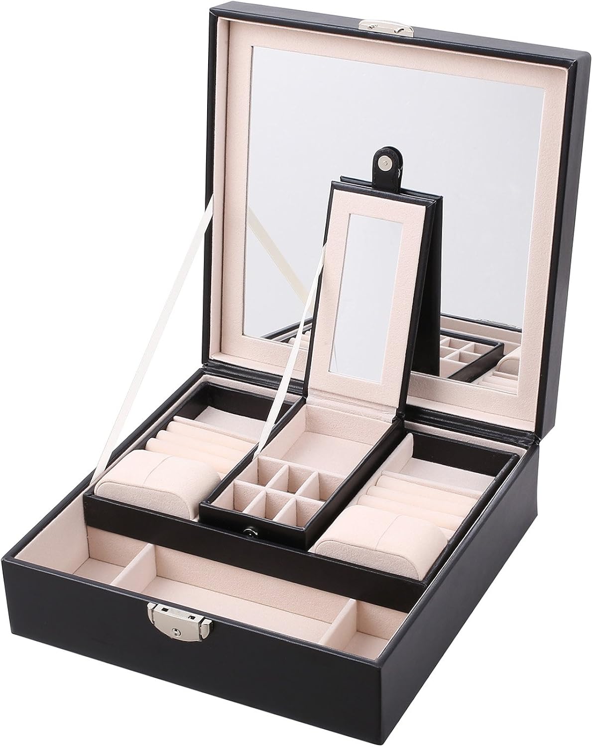 Boîte à Bijoux Femme, Coffret et Présentoir de Bijoux, avec ...