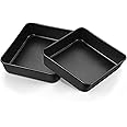 Amazon.com: E-far 9 Inch Square Cake Pan Set of 2, Nonstick 9x9 Baking ...