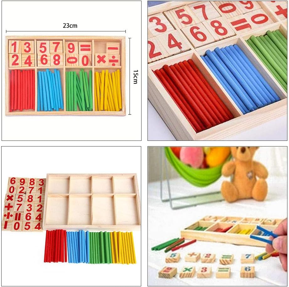 Wooden Counting Blocks and Sticks – Educational Number Counting Maths ...