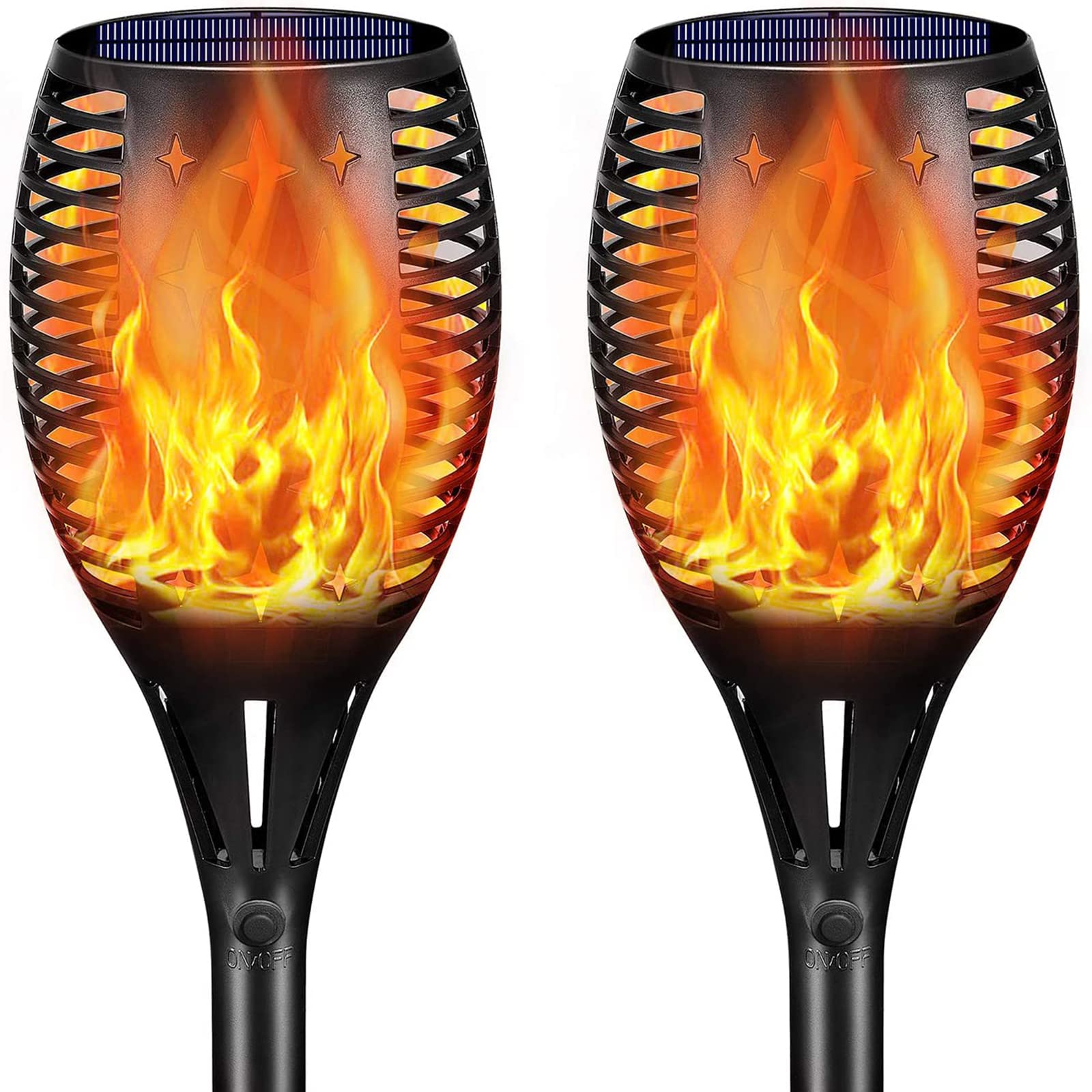 YoungPower Landscape Solar Torch Lights, Waterproof Flickering Flames ...