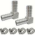 Amazon.com: 304 Stainless Steel Hose Barb Fitting 90 Degree Elbow Right Angle L Shaped Connector ...