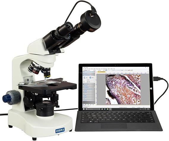 Amazon.com: OMAX 40X-2000X Binocular Compound Siedentopf LED Microscope ...