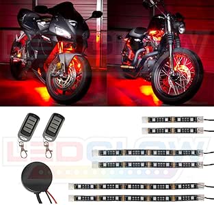 Amazon.com: LEDGlow 6pc Advanced Red LED Motorcycle Accent Neon ...