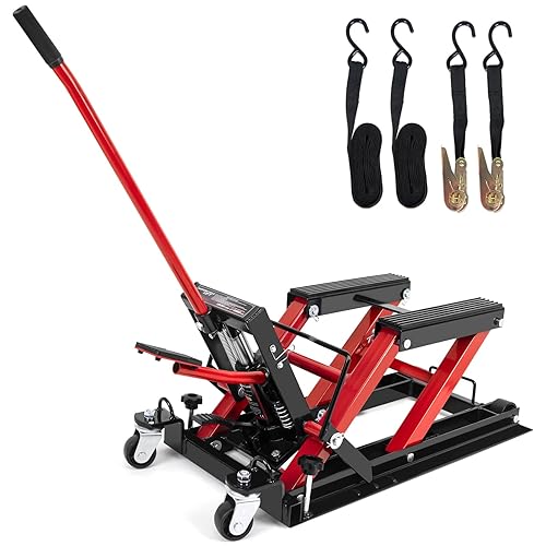 Hydraulic Motorcycle Lift Jack, 1500 LBS Capacity ATV Scissor Lift Jack, Portable Motorcycle ...