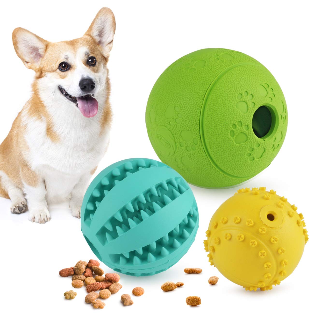 Idepet Dog Toy Ball, Nontoxic Bite Resistant Toy Ball for Pet Dogs ...