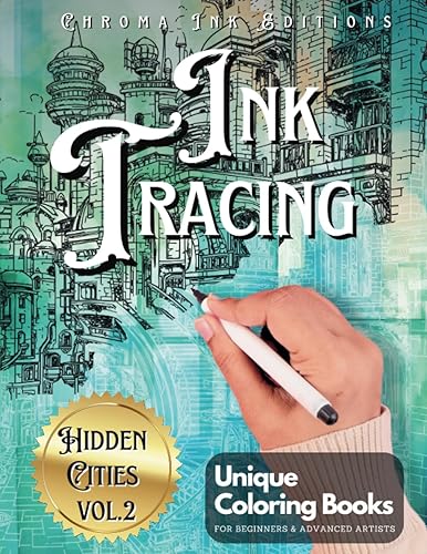 Ink Tracing Coloring Book, Follow the White Lines to Reveal a Unique ...